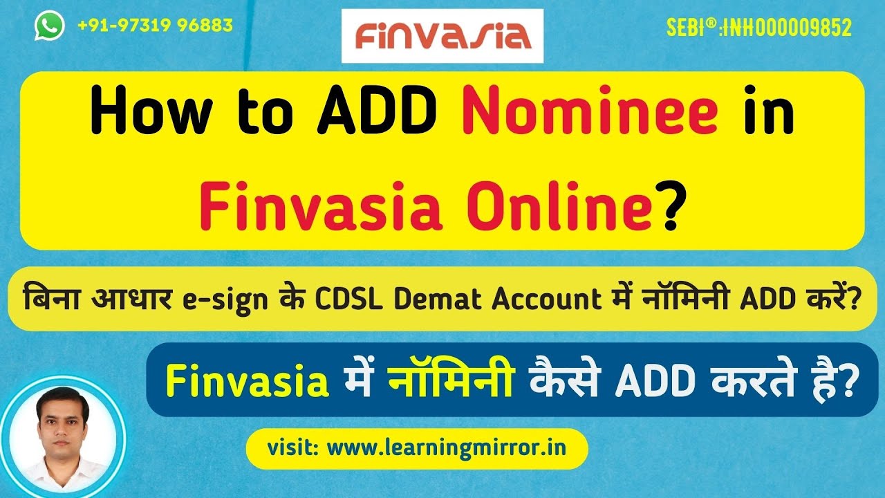 How to add nominee in Finvasia online | How to update nominee in ...