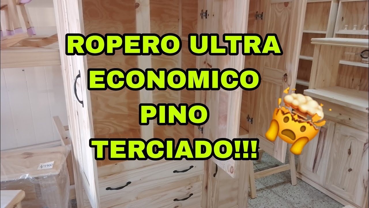 Placard/Ropero (wardrobe) de 3 puertas en PINO (Pine tree) terciado ...