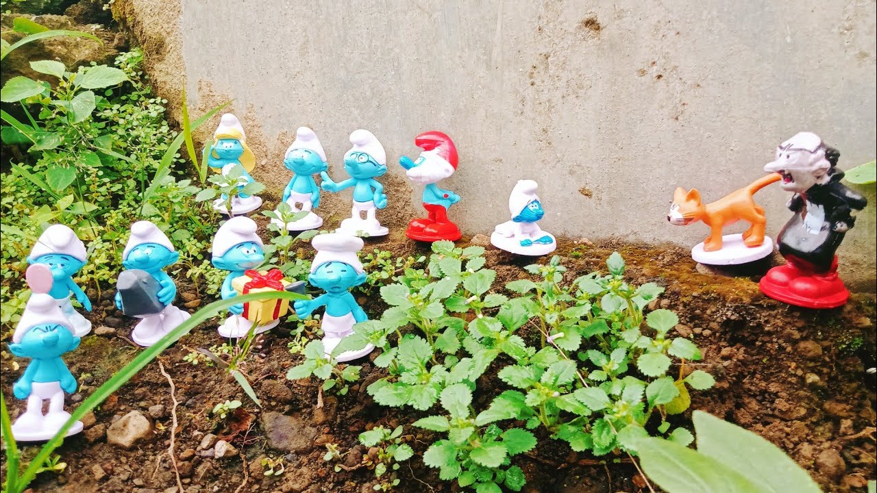 Drama mencari mainan smurf badut,Smurf grutu koki,gargamel,smurfin see ...