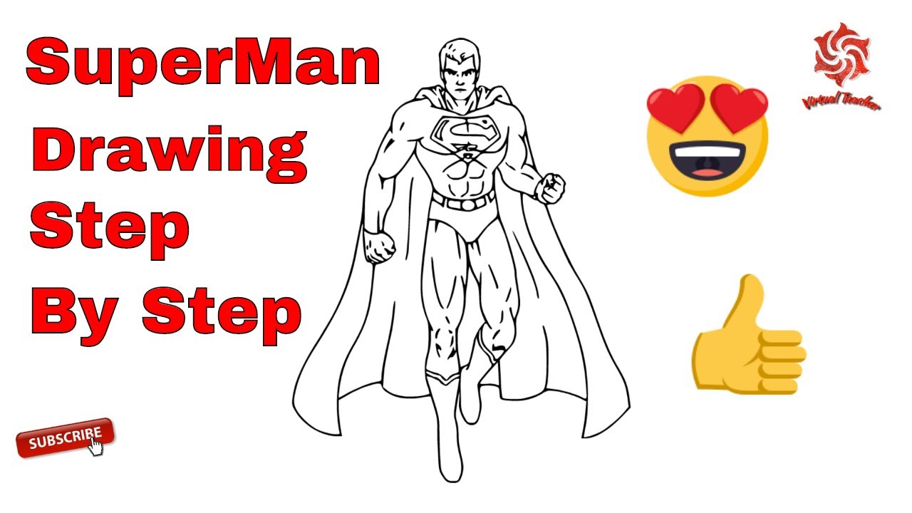 How To Draw SuperMan With Pencil Step By Step - YouTube