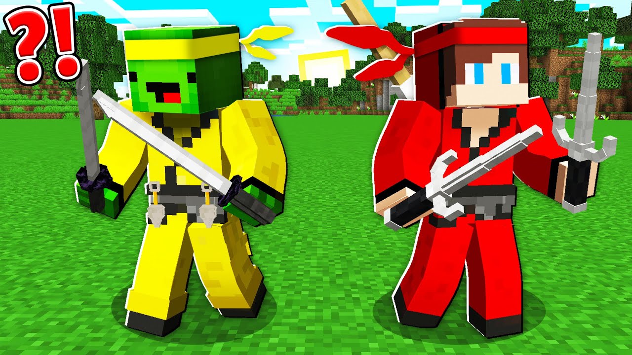 How Mikey and JJ BECAME NINJAS in Minecraft ? Maizen Defence Village ...