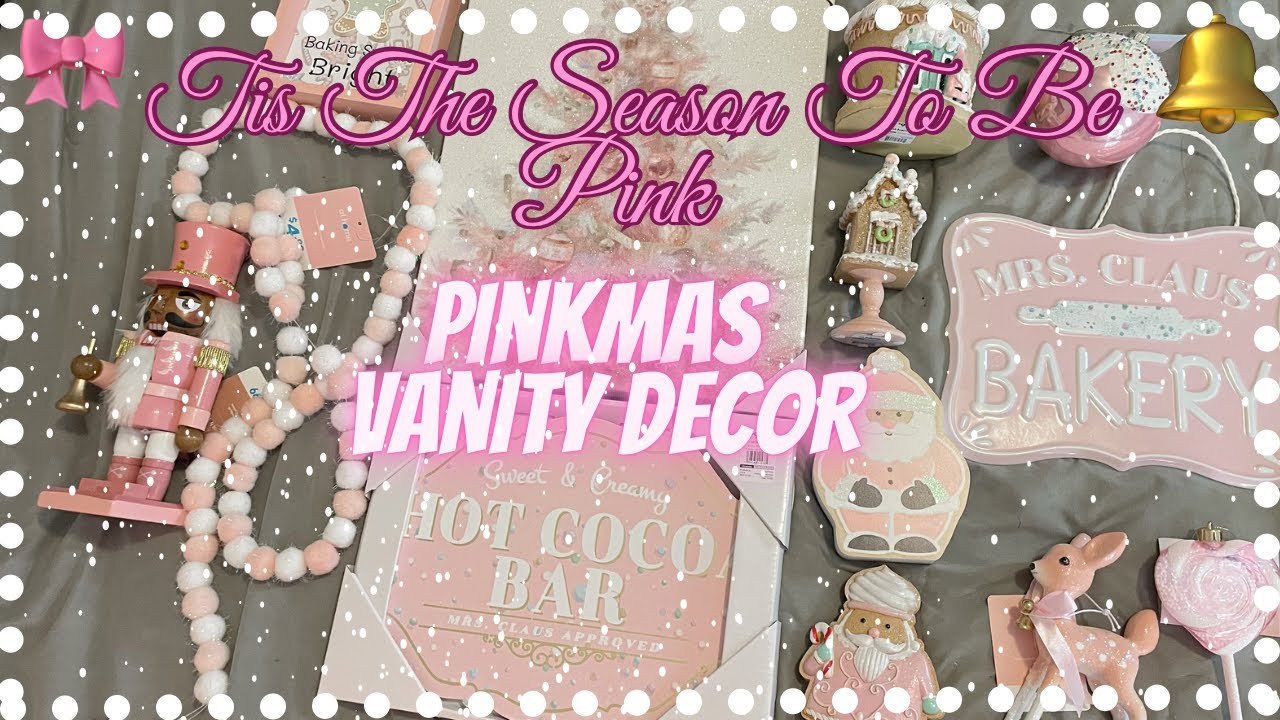 Pink And Girly Christmas Decor Haul Decorate My Vanity With Me For