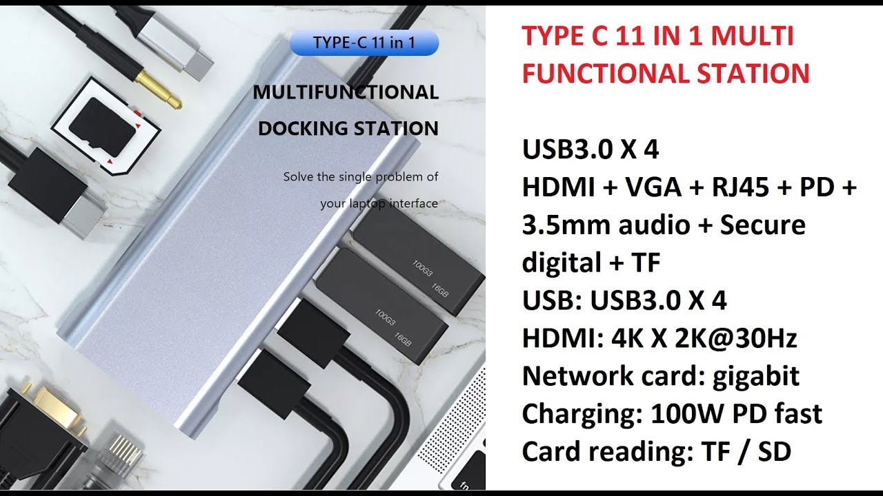 11 In1 Multi-Port Type C To Usb C 4k Hdmi Adapter Usb Hub | Type C to ...