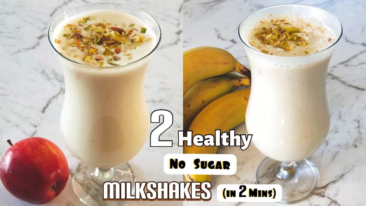 2 sugar free Milkshake recipe |Sugar free Apple & Banana Smoothie ...