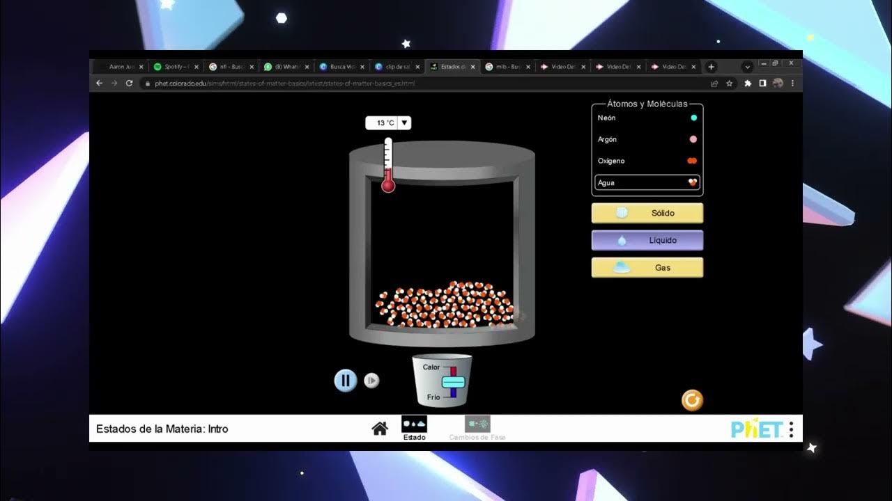 Tutorial de como utilizar un simulador PHET de los estados de la materia (física 2) - YouTube