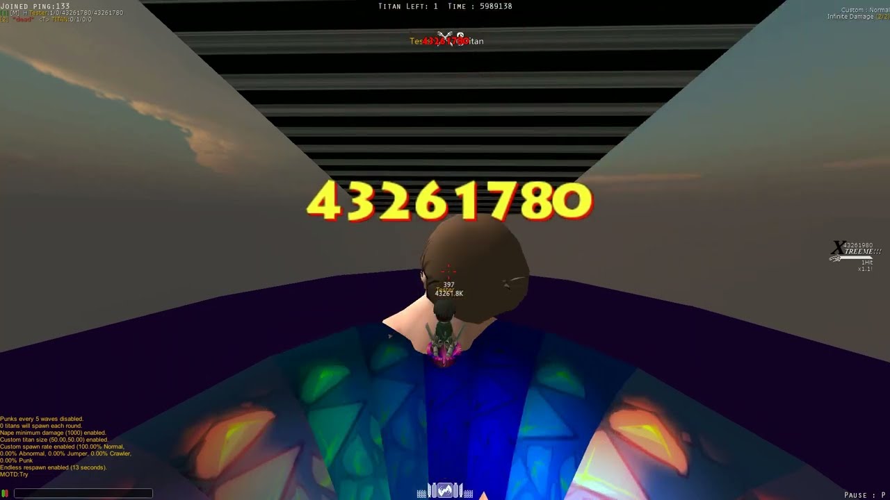 [AOTTG RC MOD] Modifying infinite damage map (Read description for ...