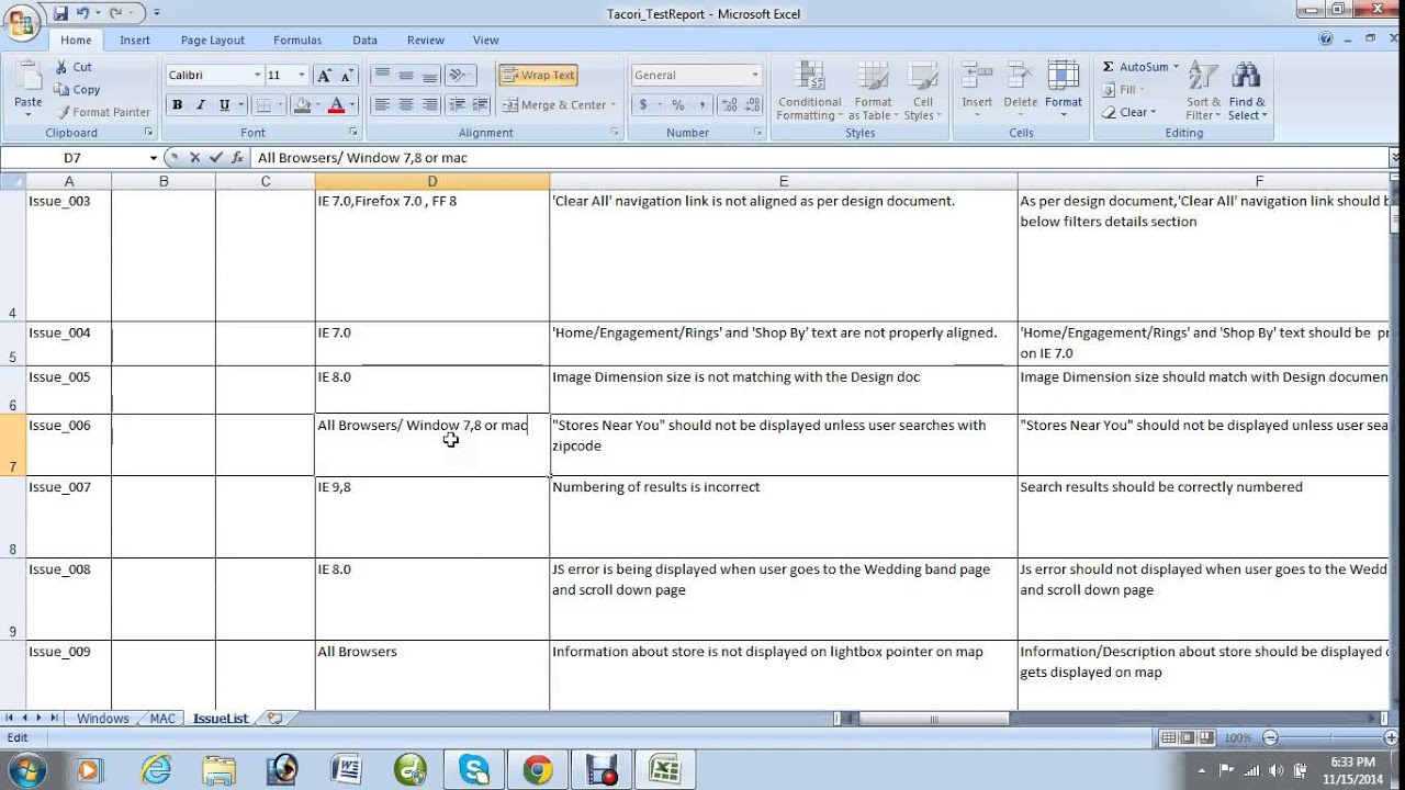 Demo to Report Defects and Create Matrix in Excelsheet - YouTube