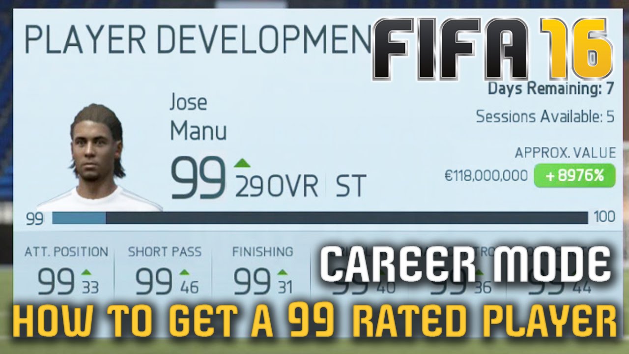 HOW TO GET A 99 RATED PLAYER in CAREER MODE - FIFA 16 - YouTube