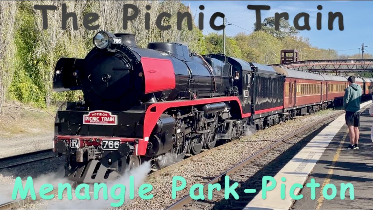 The Picnic Train with Steam Locomotive R766; Onboard from Menangle Park ...