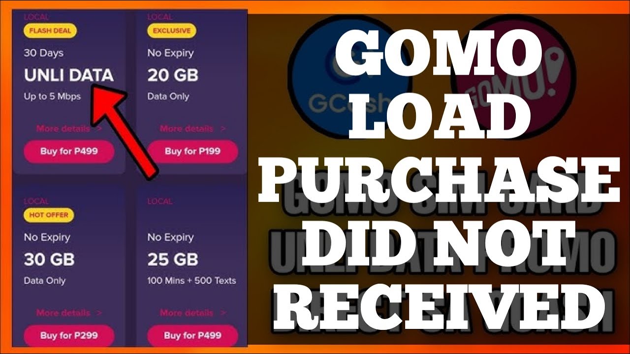 GOMO LOAD PURCHASE DID NOT RECEIVED|WHAT TO DO? - YouTube