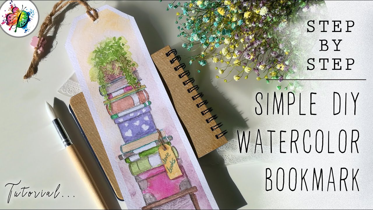 Simple Watercolor Bookmark for Beginners | Easy watercolor tutorial ...