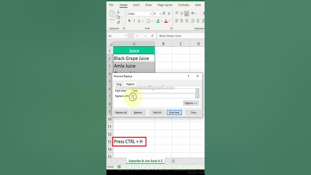 Replace all data shortcut | excel tutorial | #Shorts - YouTube