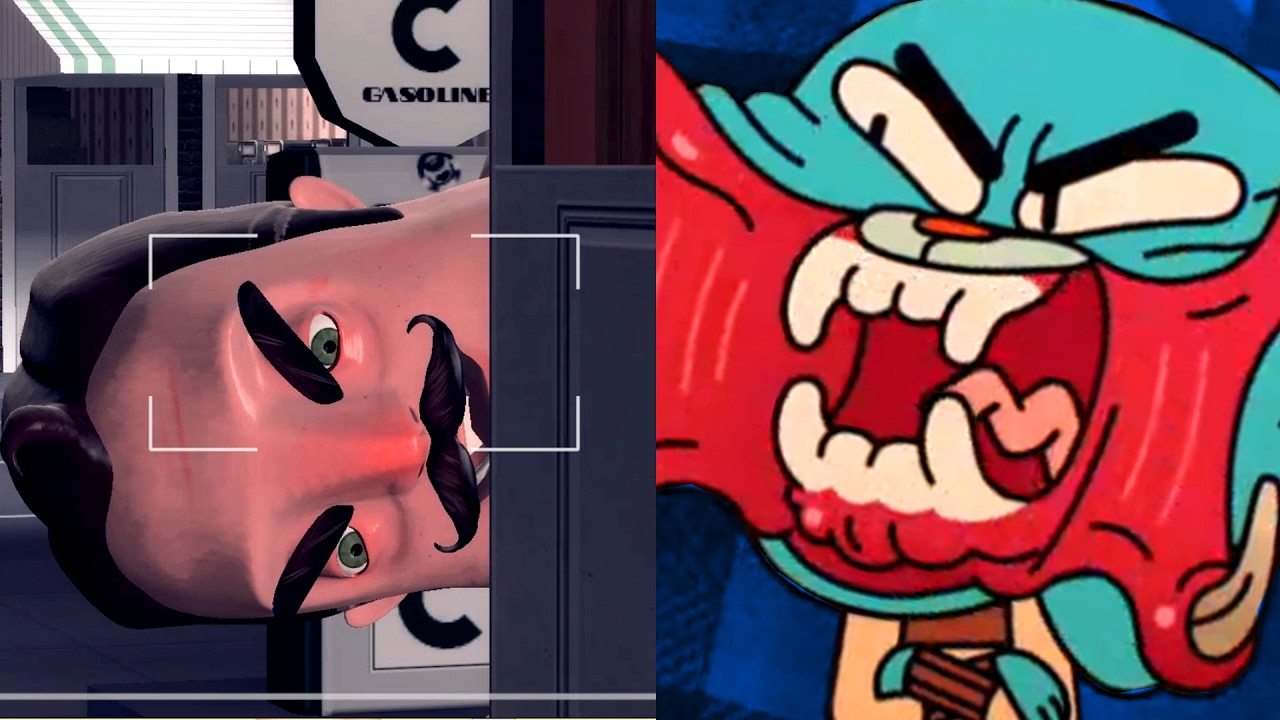 Gmod Scary GUMBALL VS HELLO NEIGHBOR Mod - YouTube