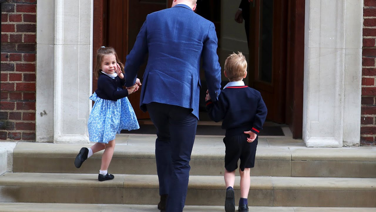Why does Prince George hold William's hand every time? - YouTube