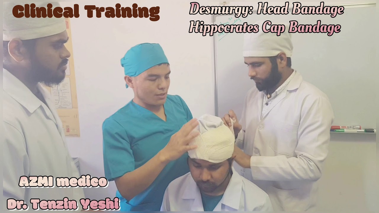 Desmurgy: 1-head Bandage/Hippocrates cap Bandage - YouTube