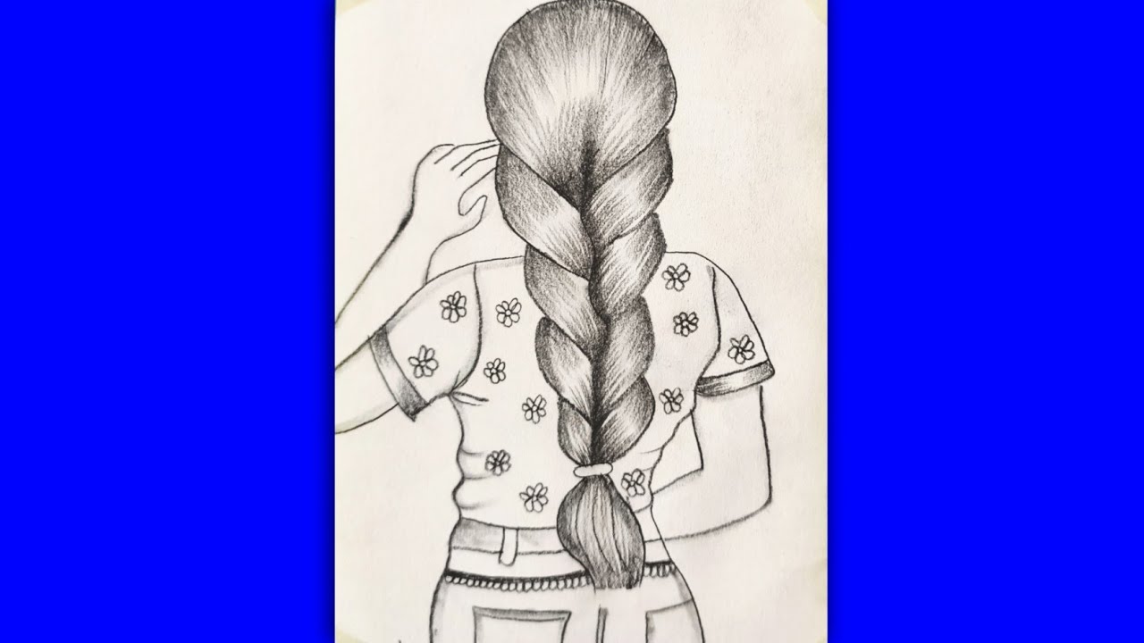 How to Draw a Beautiful Girl Drawing Backside Hair Style Easy Step By ...