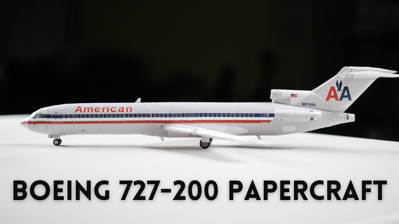1:144 Boeing 727-200 American Airlines | Citycraft Paper Model - YouTube