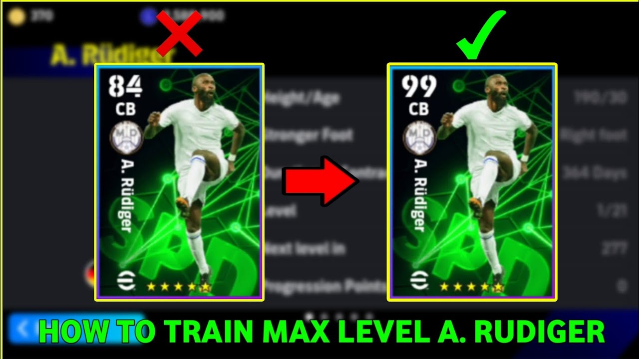 How To Train Nominating A. Rudiger Proper Max Level || How To Max Level ...
