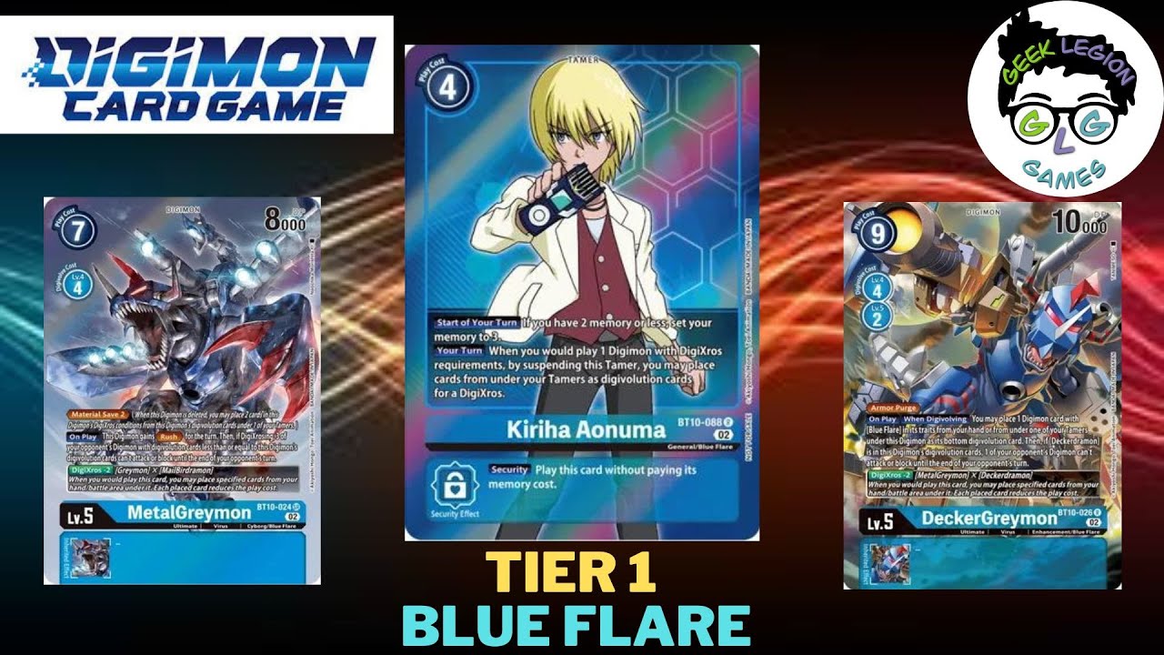 Digimon Tier 1 Blue Flare Deck Profile (BT10 & EX03 Format) - YouTube