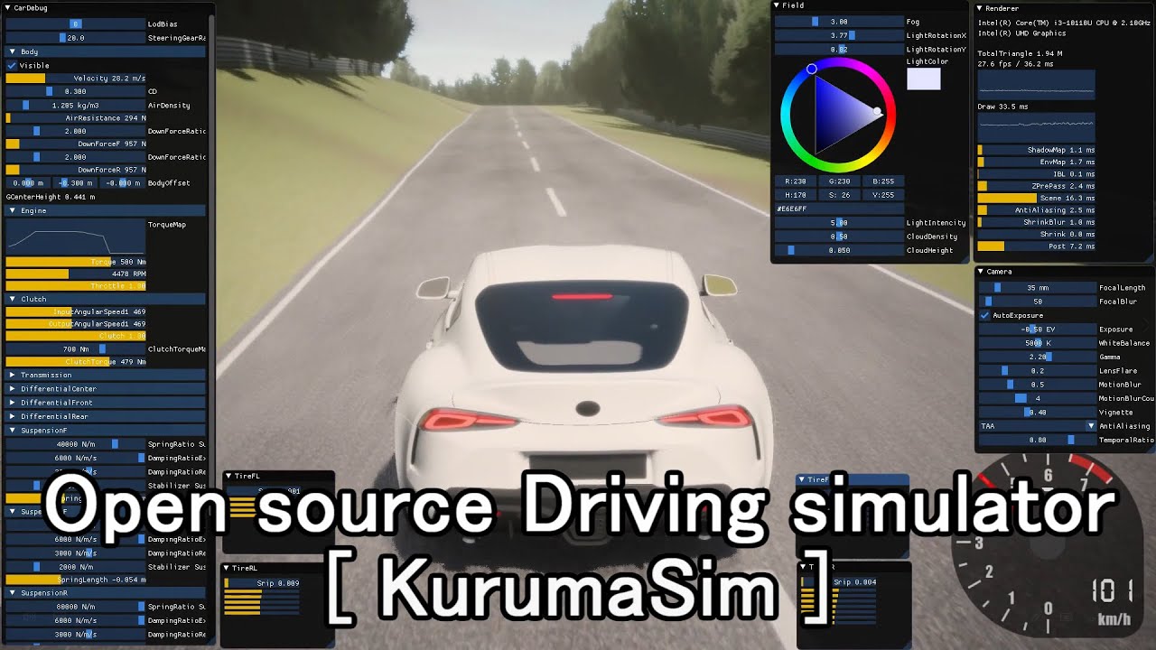 Open Source Driving Simulator "KurumaSim" - YouTube