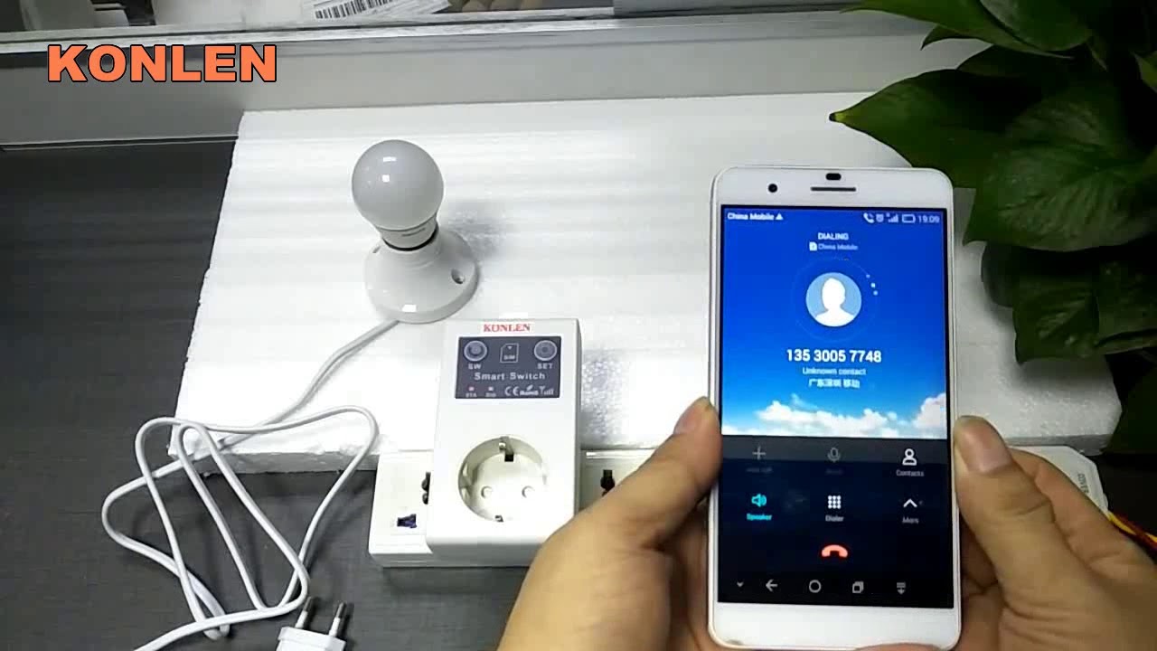 16A EU GSM Power Socket Remote Control Relay Smart Outlet Switch SMS ...