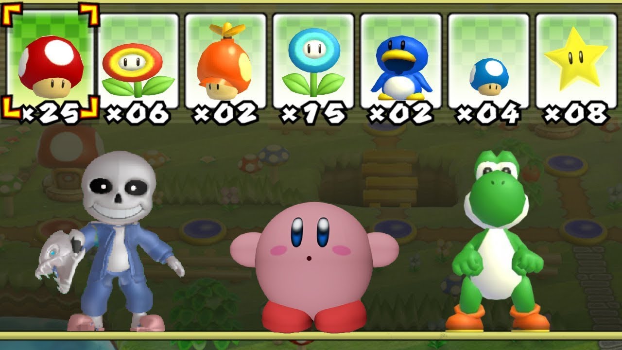 What happens when Kirby, Yoshi and Sans Undertale uses Mario's Power ...