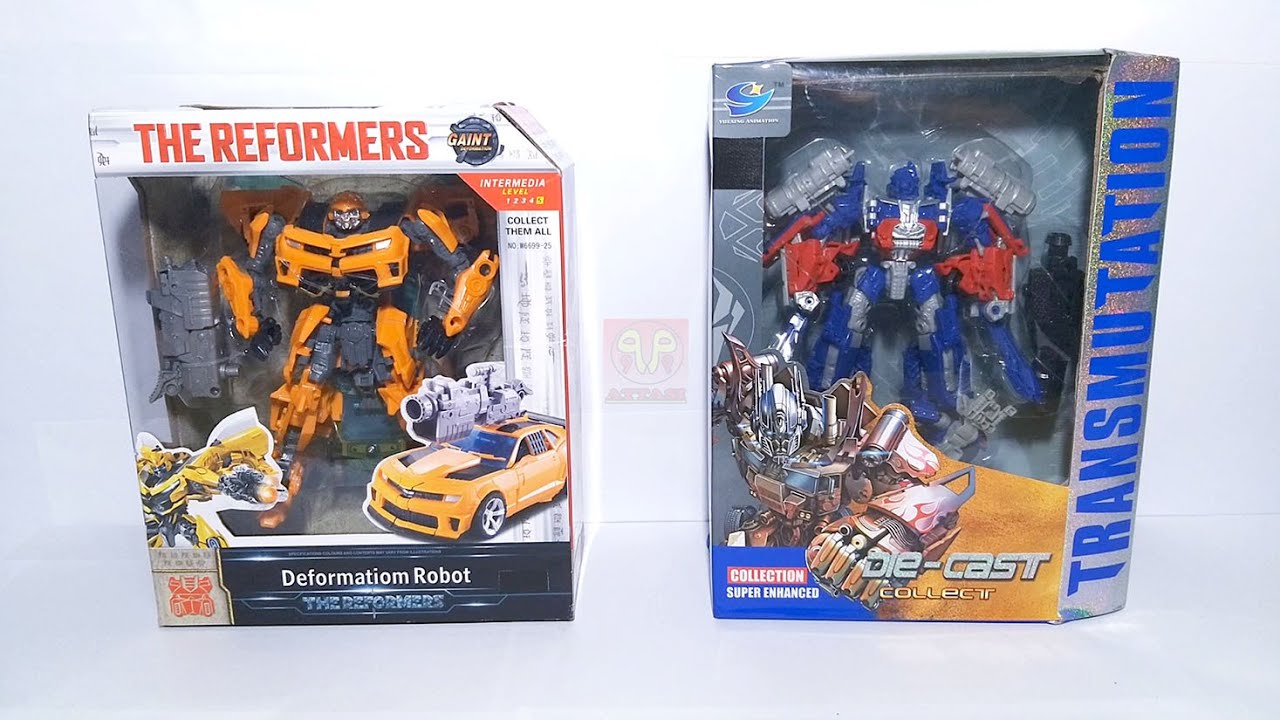 UNBOXING TRANSFORMERS OPTIMUS PRIME & BUMBLEBEE ROBOT REFORMERS SERIES ...
