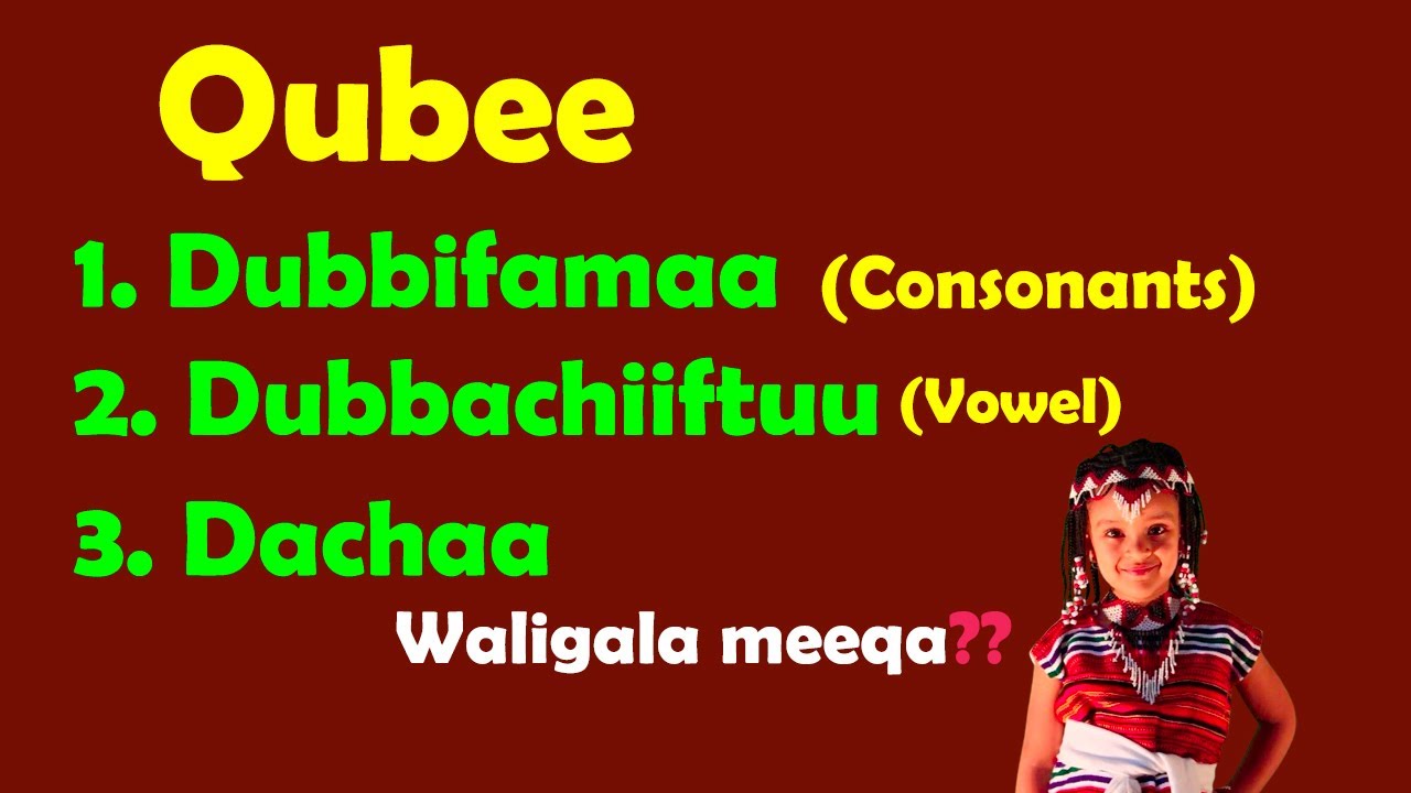 Qubee afaan Oromoo | Dubbifamaa | Dubbachiiftuu | Dachaa | Learn Qubee ...