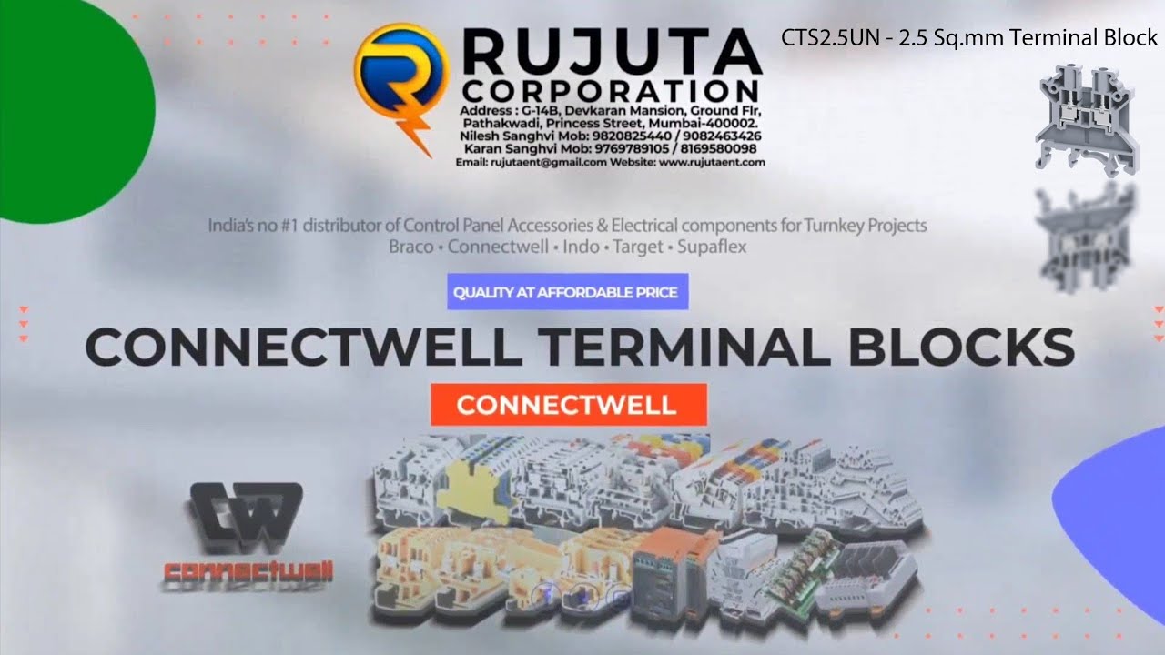 CTS2.5UN 2.5 sq.mm Connectwell Terminal block dealer distributor in ...