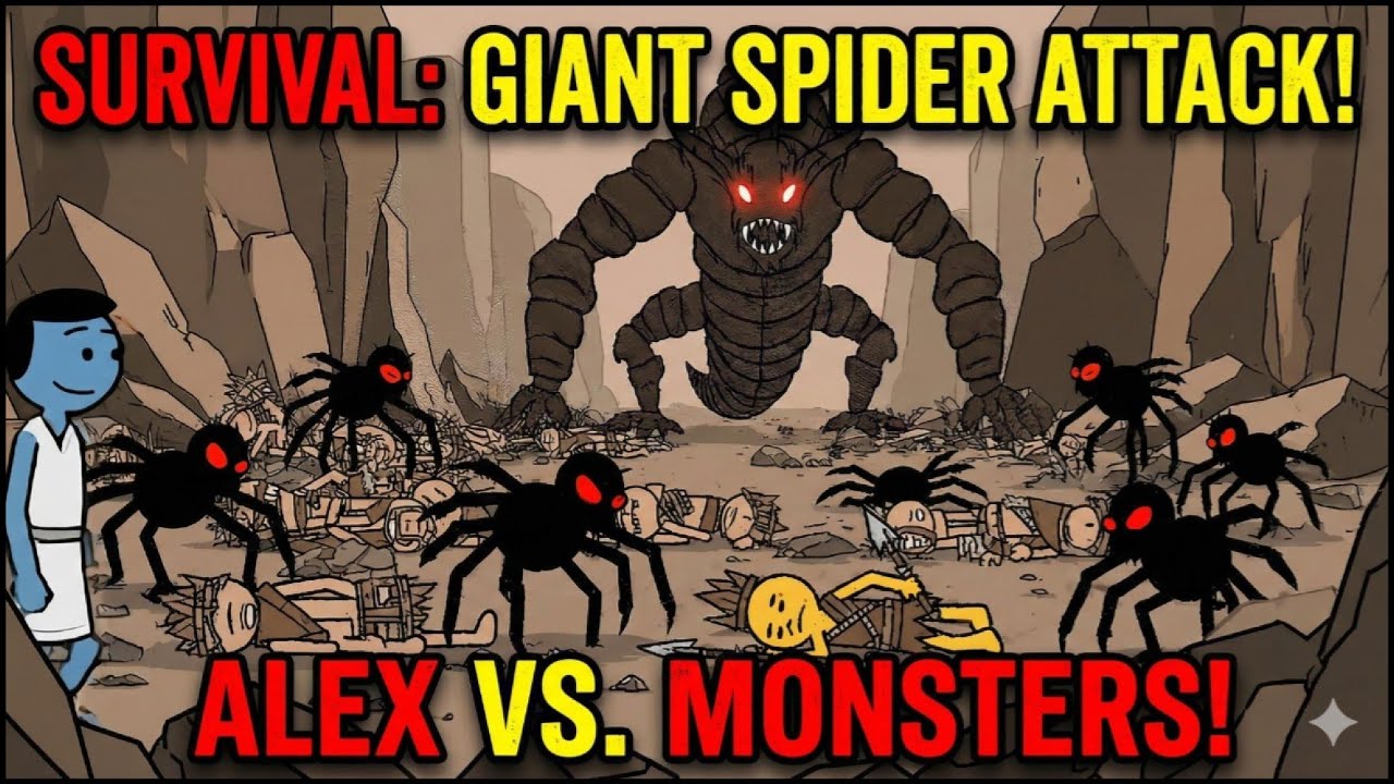 STICKMAN JUNGLE SURVIVAL! Trapped Between GIANT INSECTS and ANGRY TRIBE ...