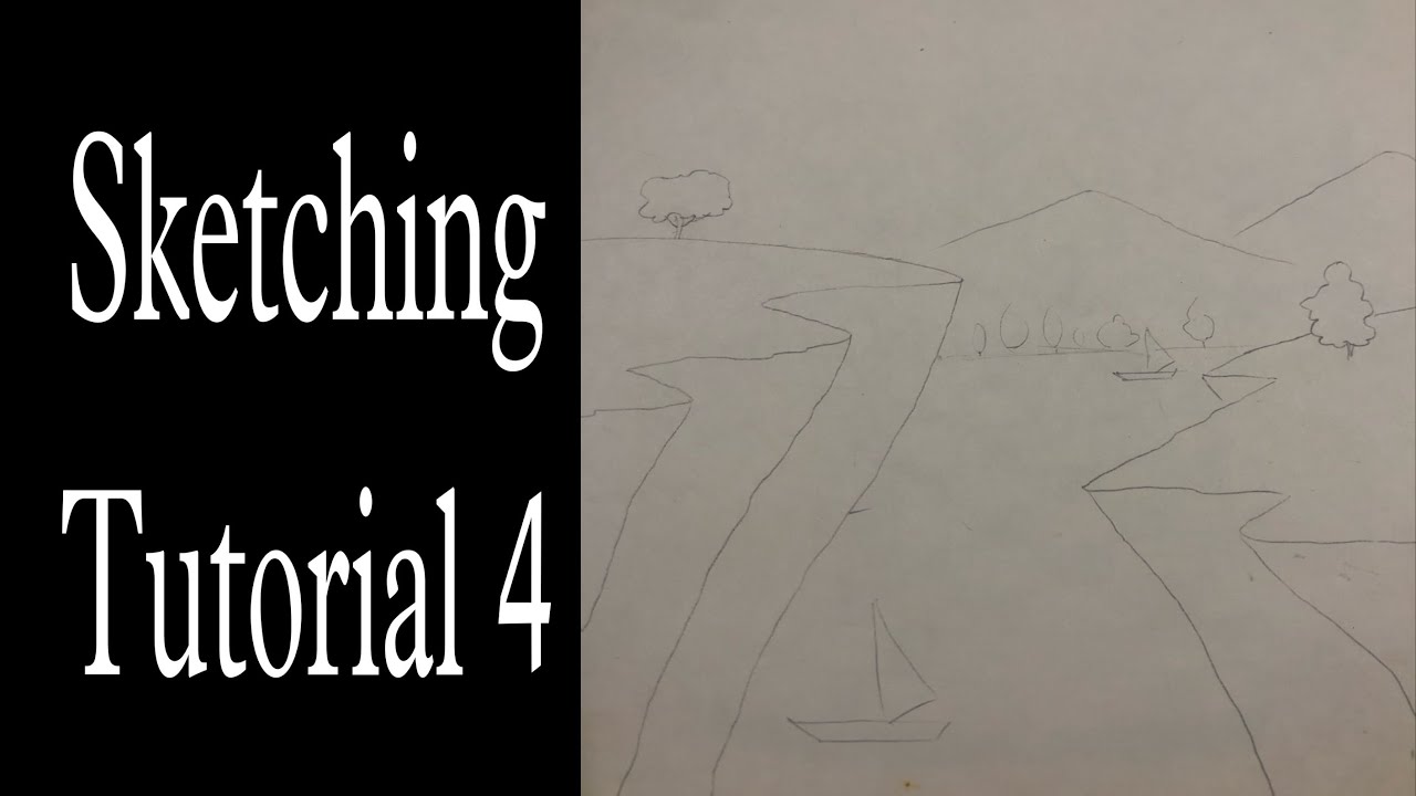 Sketching| Tutorial 4| How to draw scenery| Drawing Class Step by Step ...
