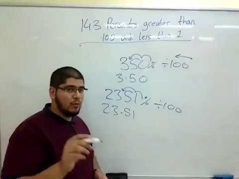 14-3 Percents greater than 100 and less than 1 - YouTube