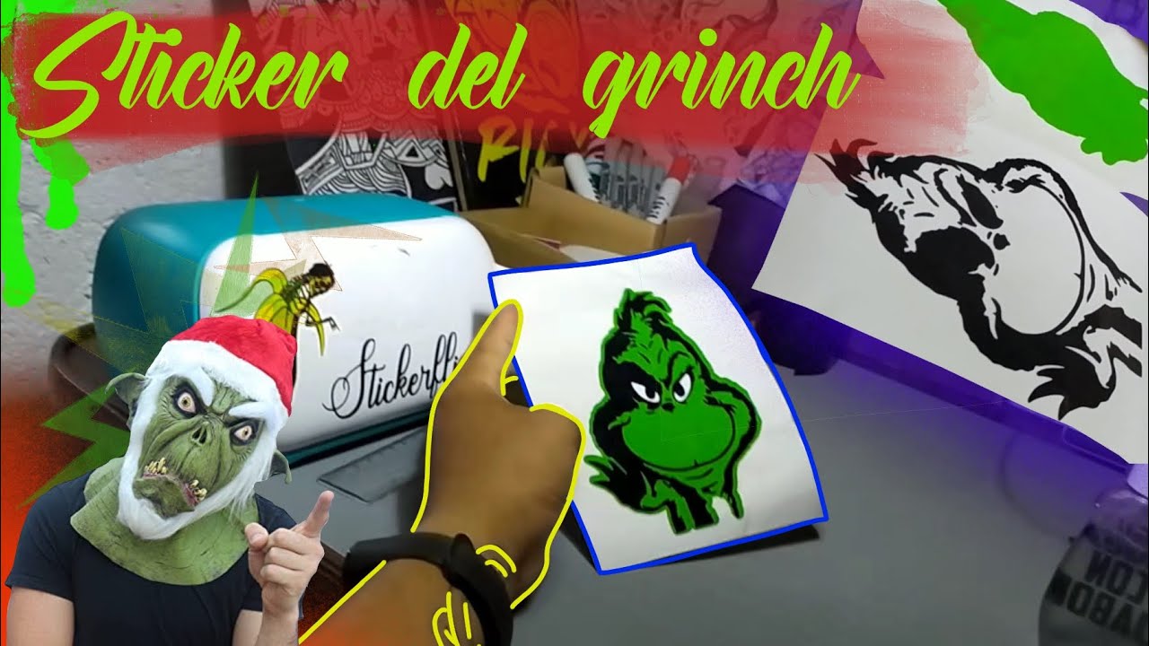sticker-pegatina en corte de vinilo-3 colores - YouTube