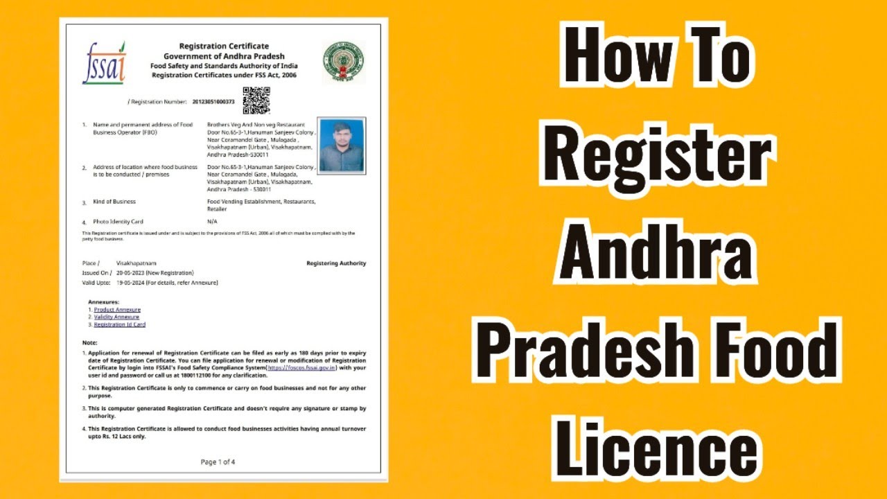How To Register Andhra Pradesh Food License Online | How Can I Get ...