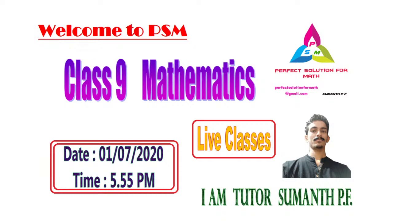 class 9 live classes | Perfectsolutionformath PSM Live Stream - YouTube