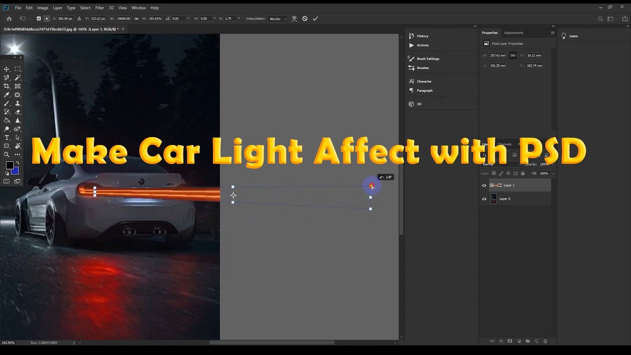 Car Light Affect with Adobe Photoshop for Architecture/XZ Architects ...