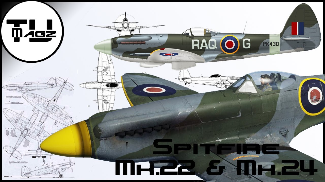 War Thunder - Spitfire Mk.22 and Mk.24 - Realistic Battle - YouTube