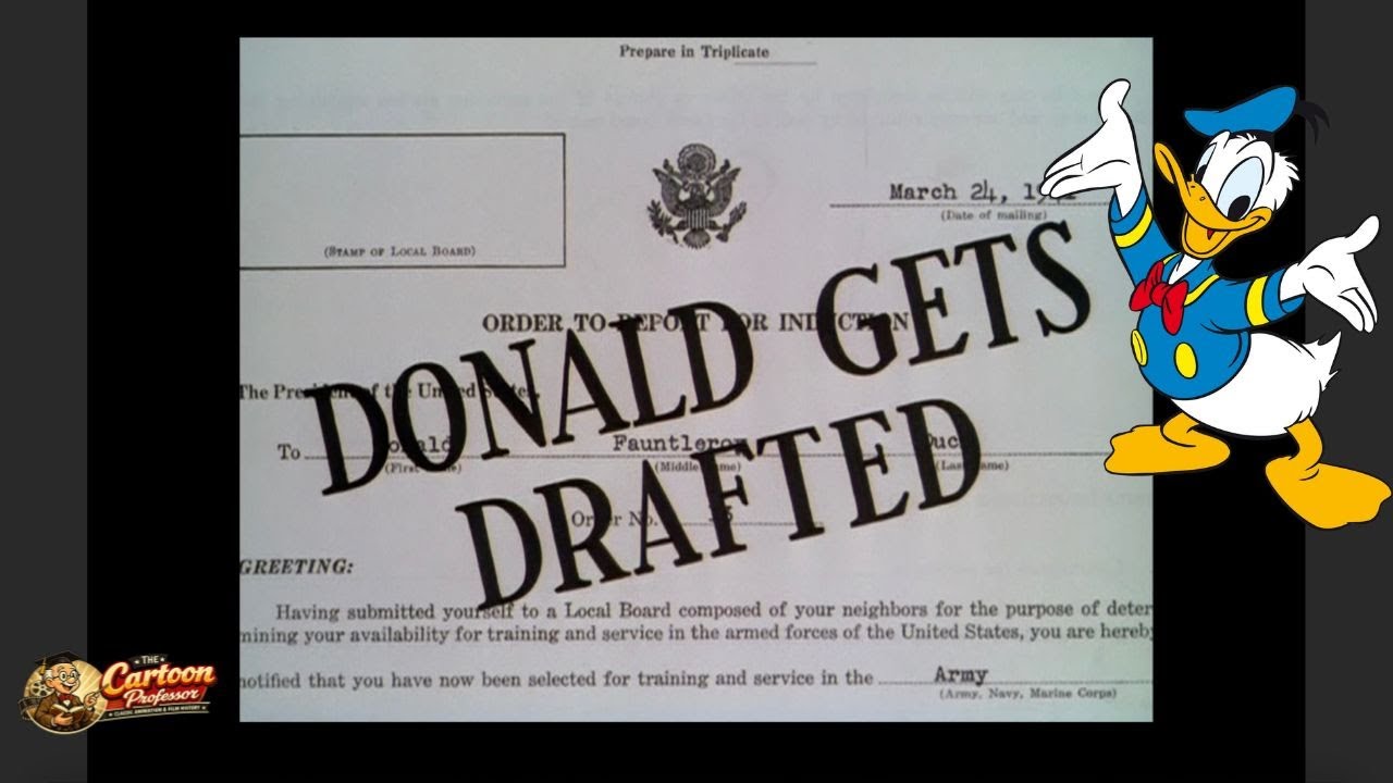 Donald Gets Drafted (1942) 🇺🇸 Disney WWII Propaganda Cartoon | Donald ...