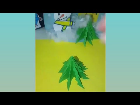 kağıttan çam ağacı yapımı , origami pine tree 🌲 #kağıttan #ağaçlar #yeniyıl