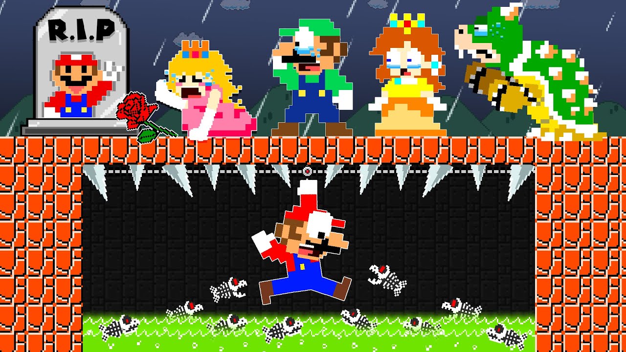 All Characters Team Super Mario Bros R.I.P Mario in Maze Mayhem... Sad ...