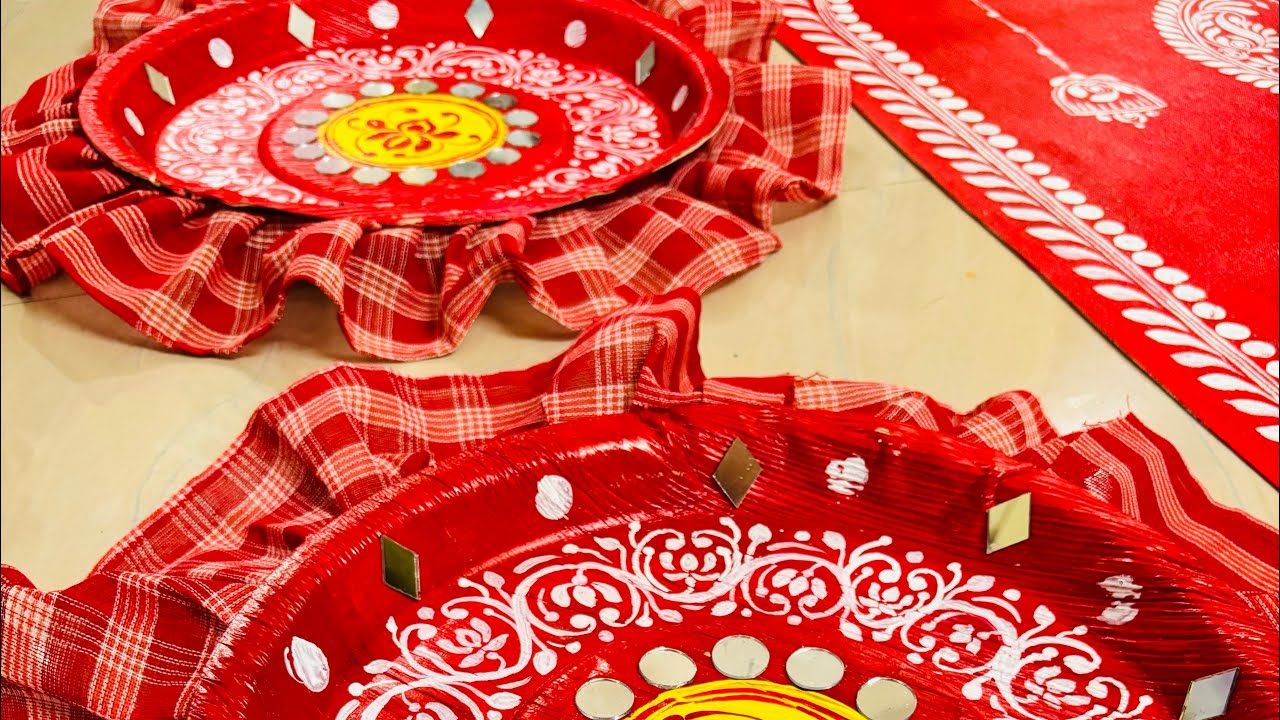 সুপারি পাতার থালায় এঁকে সাজালাম || Supari Patar Plate Painting || Home ...