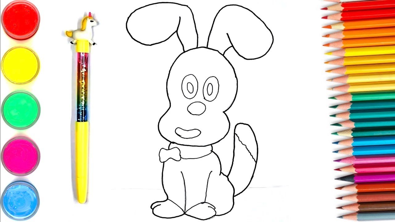 How to Draw a Dog with Magic Eyes | Easy Painting and Coloring - YouTube