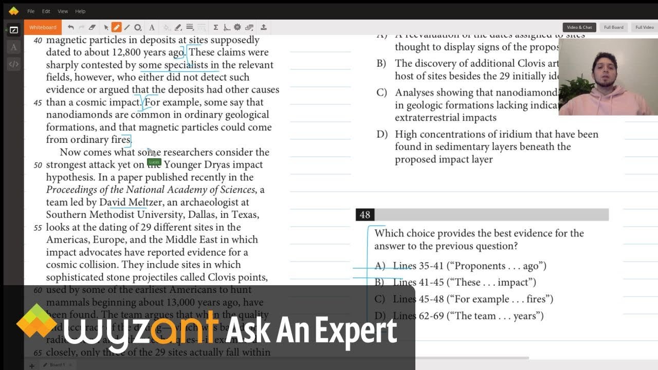 SAT #17 Reading (Questions 47 & 48) - YouTube