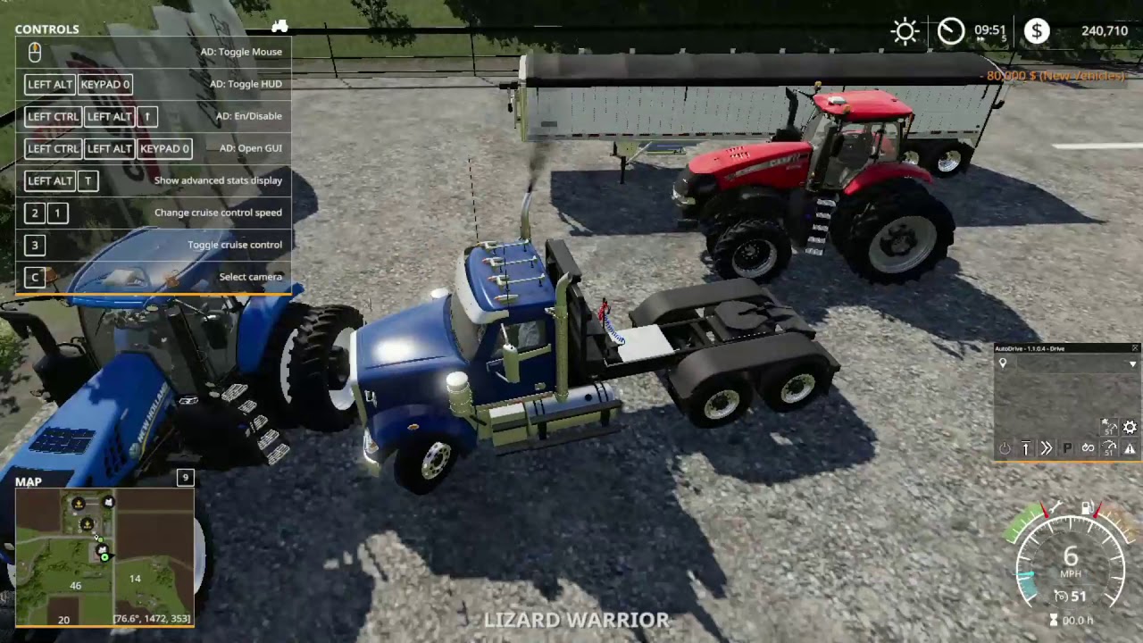 Trying the Auto drive mod: Fs19 Lone oak - YouTube