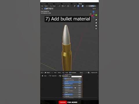 How to model Bullets in Blender (Arijan) #shorts #tutorial #blender ...