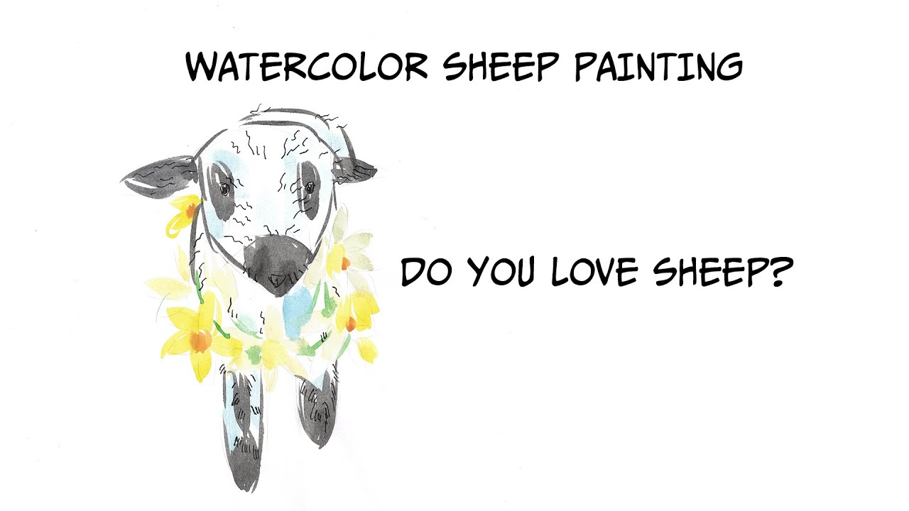 Watercolor sheep painting - YouTube