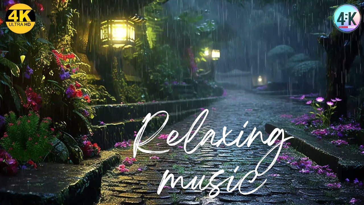 SCREENSAVER 4K | Rain in Small Village - Relaxing Music - YouTube