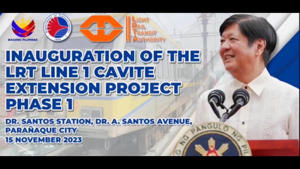 The Inauguration of the new LRT line 1 cavite project |BBM | President ...