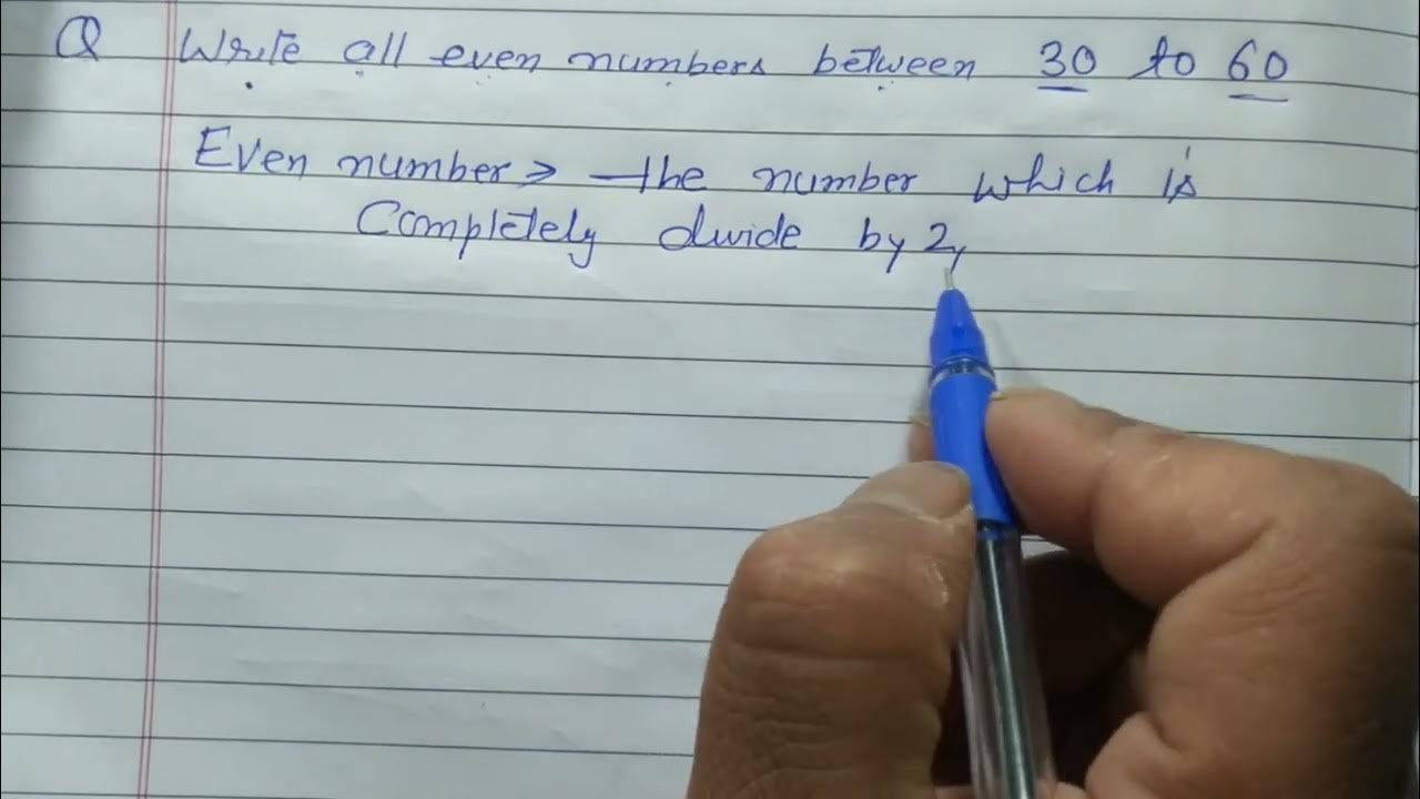 Write all even numbers between 30 to 60 - YouTube