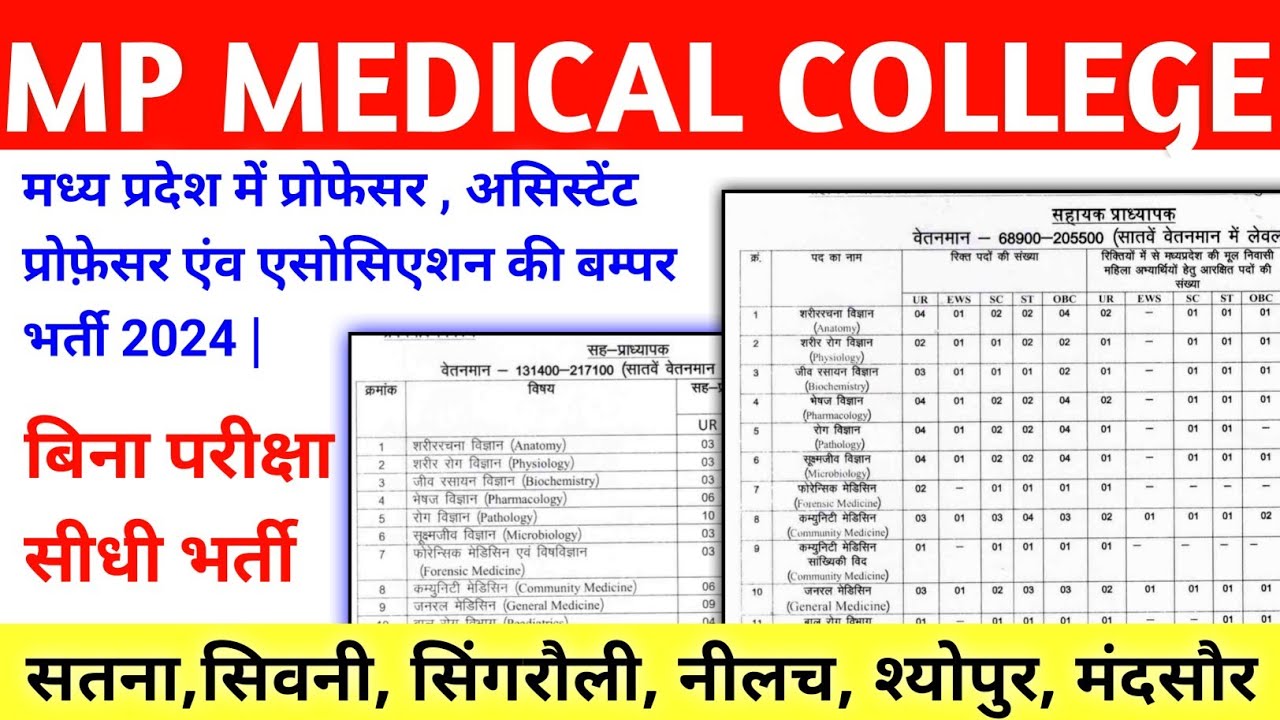 mp medical college vacancy 2024 | MP Madical College | #madical # ...